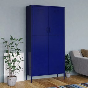 Šatní skříň námořnická modř 90 x 50 x 180 cm ocel 336244