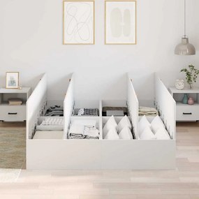 Rám postele s úložným prostorem s úložištěm Bílá 140 x 190 cm 3335429