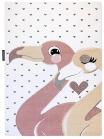 Hans Home | Dětský kusový koberec Petit Flamingos hearts cream - 180x270