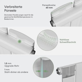 design interiérový radiátor DOPORRO FS 1072-1501 W Velikost: černý 108 x 60cm