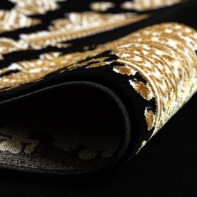 Dywany Łuszczów, Kusový koberec Allure 1965 black/gold, 140x190, černá, kancelář