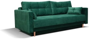 ANT, MILA rozkládací pohovka s úložným prostorem ve skandinávském stylu, zelená, 91x216 cm
