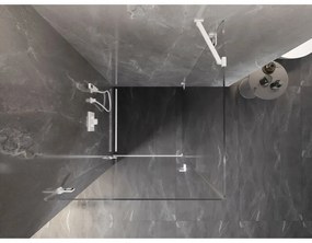 Mexen Lunar-B, výklopný sprchový kout levý 70 x 70 cm, 8mm čiré sklo, bílý profil, 832-070-070-20-00-L