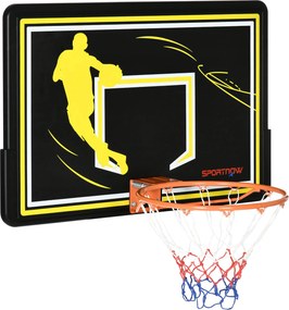 SPORTNOW Stěnový basketball koš, venkovní basketball koš, nerozbitná deska, odolná síť, ocelová konstrukce, montážní příslušenství včetně, pro vnitřní
