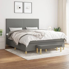 Box spring postel s matrací tmavě šedá 160x200 cm textil 3137006