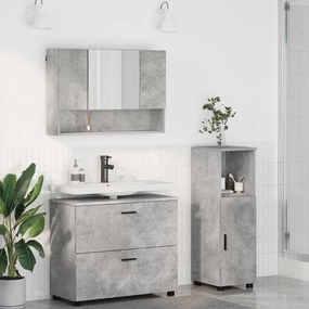 Sada koupelnového nábytku 3 ks Betonově šedá 76,5 x 35 x 64 cm 3393026