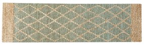 Jutový koberec 80 x 300 cm béžový/zelený TELLIKAYA Beliani