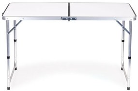 Skládací cateringový stůl 119,5x60 cm bílý se 4 židlemi
