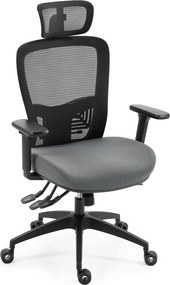 Ergonomická kancelářská židle MERTON - šedá síťovina
