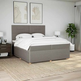 Box spring postel s matrací taupe 200x200 cm textil 3294467