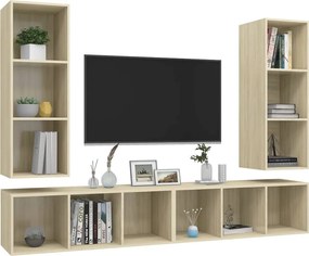 Nástěnné TV skříňky 4 ks dub sonoma kompozitní dřevo 3079883