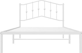 vidaXL Kovový rám postele s čelem 107 x 203 cm [373834] Barva: Bílá