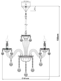 Globo 64118-3 - Lustr na řetězu TEEJAY 3xE14/40W/230V