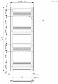 Erga Basic, topné těleso 1100x400 mm, 434 W, černá, ERG-LAV-BASIC-11040-BK