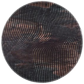 Černý pratelný kulatý koberec ø 80 cm – Vitaus