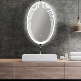 Smartzrcadla Koupelnové zrcadlo elipsa S-3250 s LED podsvícením vel. 60x90 cm