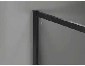 Mexen Kioto-F, sprchová zástěna s rámem 125 x 202 cm, 8 mm čiré sklo, černý profil, 800-125-104-70-00
