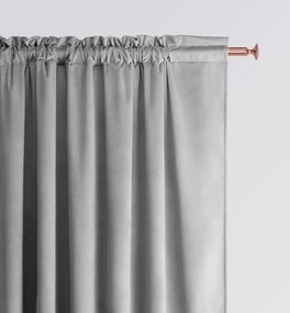 Room99 Hotový závěs na pásce CHARMY Jednobarevný Velurový Zatemňovací Barva: Světle šedá, Velikost: 140 x 260 cm