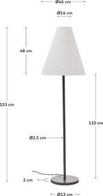 Tmavě zelená stojací lampa s textilním stínidlem (výška 153 cm) Navat – Kave Home