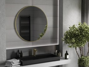 Mexen Loft, kulaté koupelnové zrcadlo 90 cm, barva rámu zlatá lesklá, 9850-090-090-000-50