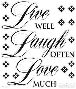 Nálepky Live Well, Laugh Often, Love Much