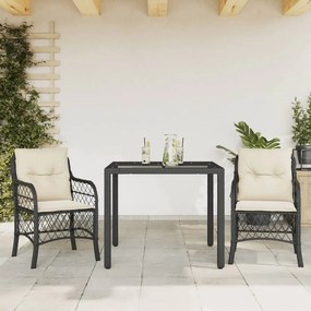 3dílný bistro set s poduškami černý polyratan 3212018