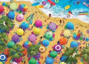 EUROGRAPHICS Puzzle Zábava na pláži / 1000 dílků / 68 × 48 cm