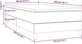 vidaXL Box spring postel s matrací 80 x 200 cm textil [3144129] Barva: světle šedá