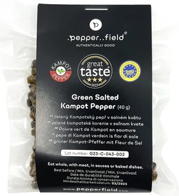 Pepperfield Zelený Kampotský pepř v solném květu malý, 40 g GREEN-SALTED-40
