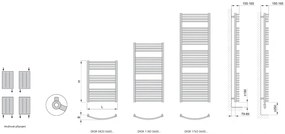 Isan Silla Radius Inox 1765 x 600 mm DXSR11800600SK81 Koupelny Bernold