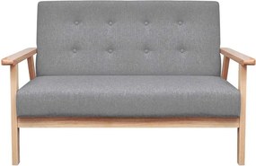 Sedací souprava 2 kusy textil světle šedá 272220