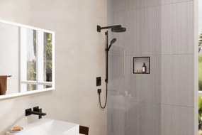 Hansgrohe Rainfinity, sprchová sada 130 3jet s tyčí S Puro 90 cm, černá matná, HAN-28743670