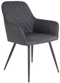 OnaDnes -20% Nordic Living Tmavě šedá koženková jídelní židle Malvik