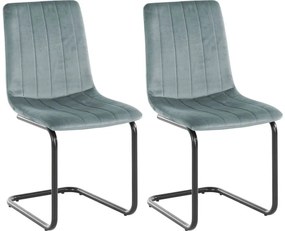Danish style Jídelní židle Marcela (SET 2 ks), samet, šedá