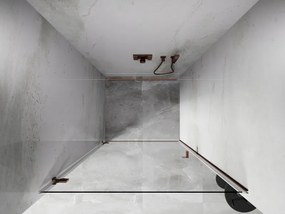 Mexen Lunar-B, levé otočné sprchové dveře 65 cm, 8mm čiré sklo, růžové zlato profil, 832-065-000-60-00-L