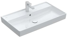 Villeroy & Boch Collaro - Umyvadlo nábytkové 80x47 cm, s přepadem, otvor pro baterii, CeramicPlus, Stone White 4A3380RW