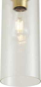 Art Deco závěsná lampa zlatá s čirým sklem pro 1-fázový kolejnicový systém - Iconic Laura