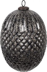 Černá skleněná vánoční ozdoba L - Ø 17*25 cm