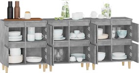 Příborníky 3 ks betonově šedé 60 x 35 x 70 cm kompozitní dřevo 3185771