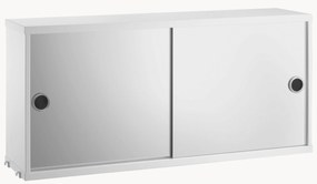 Skříňka pro modulární regálový systém se dvěma zrcadlovými dveřmi String System