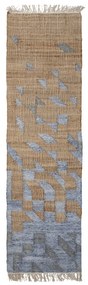 OnaDnes -20% Béžovo-modrý jutový koberec Bloomingville Vikka 75 x 245 cm