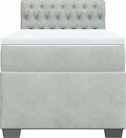 Box spring postel s matrací světle šedá 100x200 cm samet 3286240