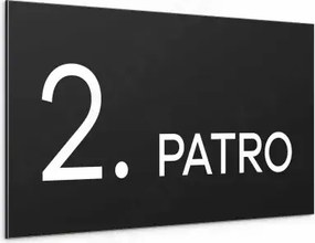 ACCEPT Označení podlaží "2. PATRO" - stříbrná tabulka - černý popis