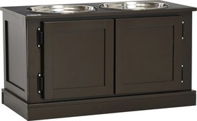 PawHut vyvýšené misky pro psy, s úložným prostorem, 2 misky, pro velké psy, miska na vodu, miska na krmivo, stojan na misky pro psy, 60 cm x 30 cm x …