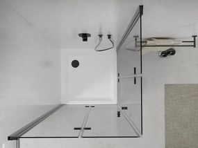Mexen Lima Duo skládací sprchová kabina 80 x 80 cm, transparentní, černá + brod Flat - 856-080-080-70-02-4010B