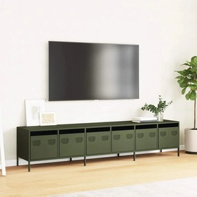TV skříňka olivová 202 x 39 x 43,5 cm ocel válcovaná za studena 3307153