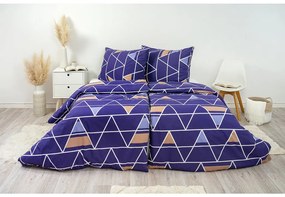 Ložní povlečení bavlněné Pyramídy fialové 140x200 / 70x90 cm