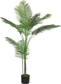 HOMCOM umělá pokojová rostlina 150 cm, Palma Areca, umělý strom s plastovým květináčem a plstěním, zelená