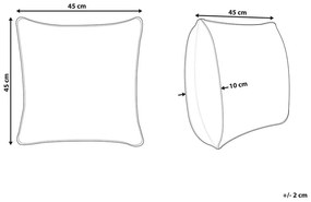 Sametový polštář se vzorem 45 x 45 cm vícebarevný PROTEA Beliani