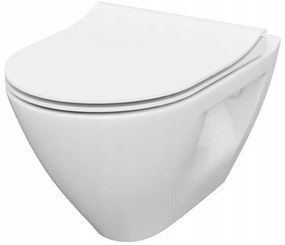 Cersanit Mille Clean On, závěsná wc mísa 51x36,5x36,5 cm s pomalu padajícím WC sedátkem z duroplastu SET B218, bílá, S701-430